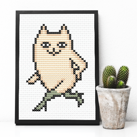 Meme cat embroidery pattern, cute cross stitch pattern PDF, - Inspire ...
