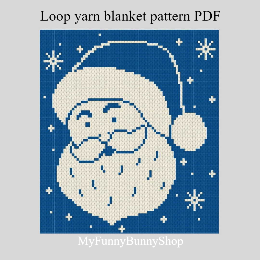Loop yarn finger knitted Santa Claus blanket 2 pattern PDF I | Inspire ...