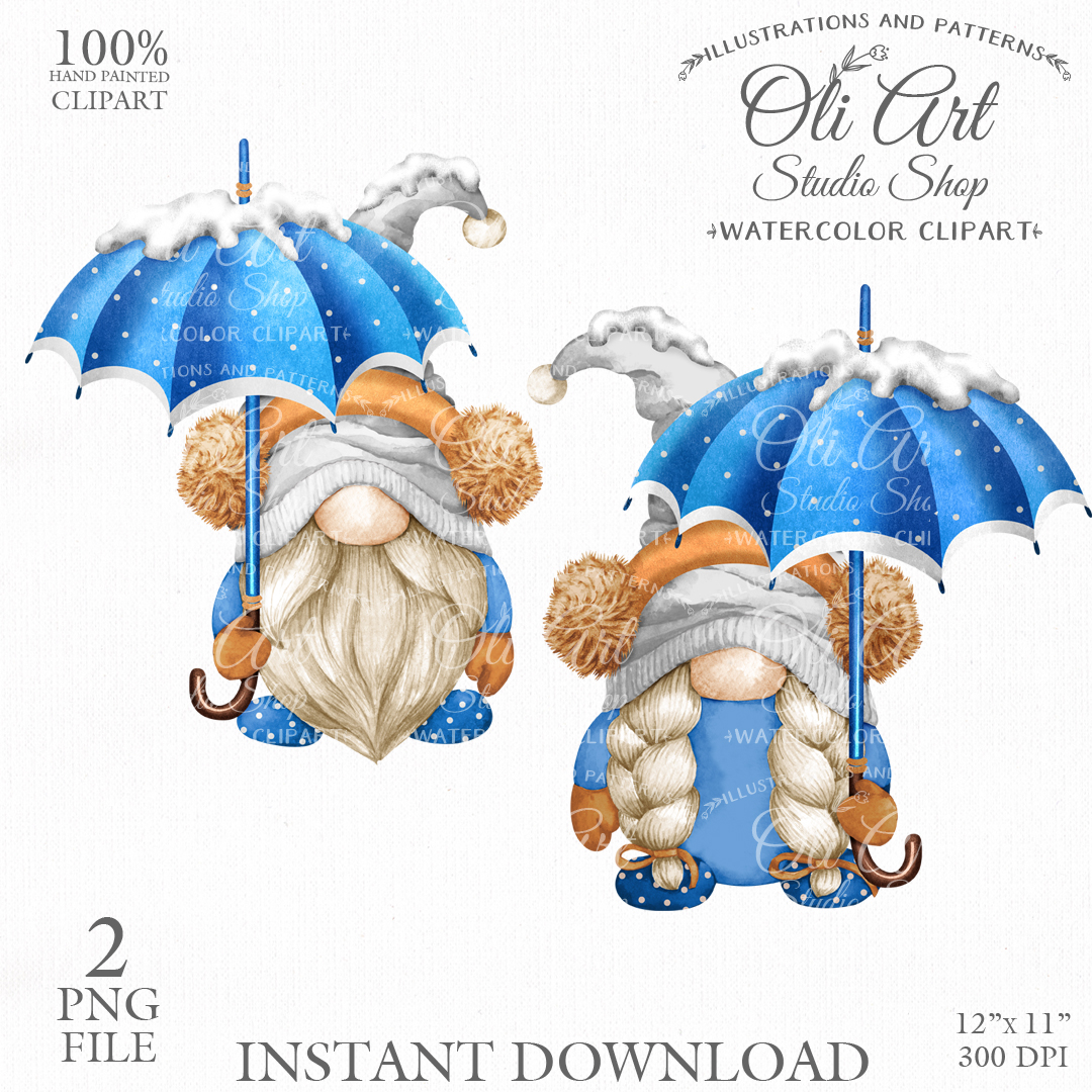 Christmas Gnome Digital Clip Art. Winter. Cute Characters, H | Inspire ...