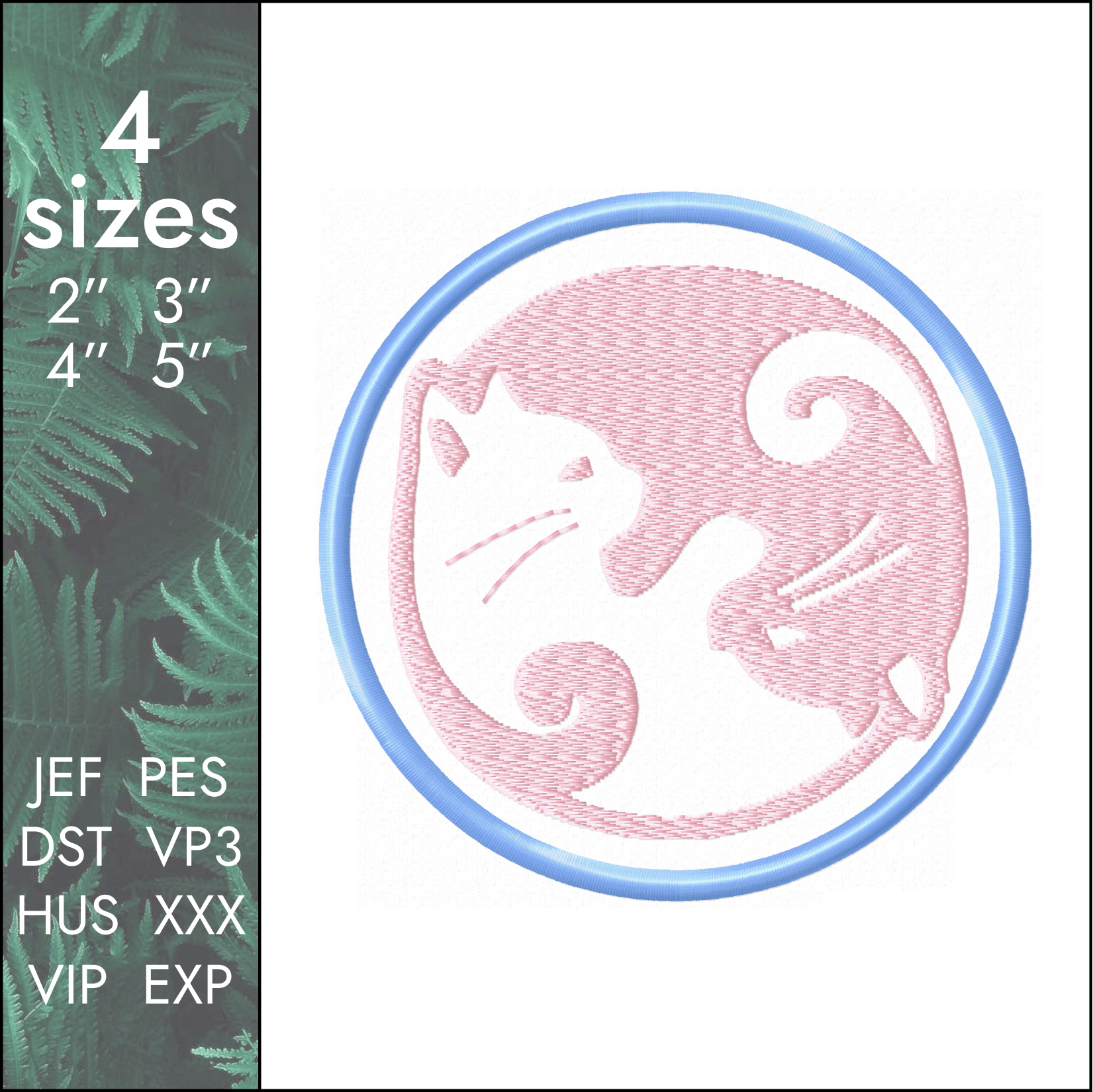 Cats Yin Yang Embroidery Design, Feng shui cute cat patch | Inspire Uplift