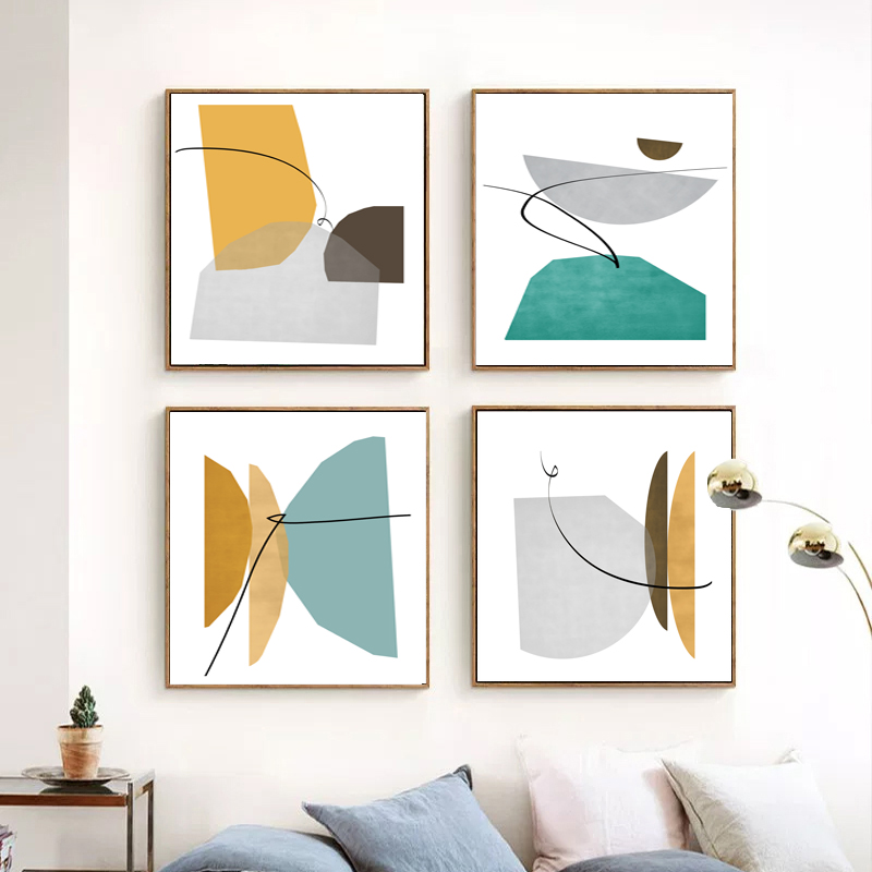 Geometric Print Shapes Art Set Of 4 Prints Digital Download - Inspire ...