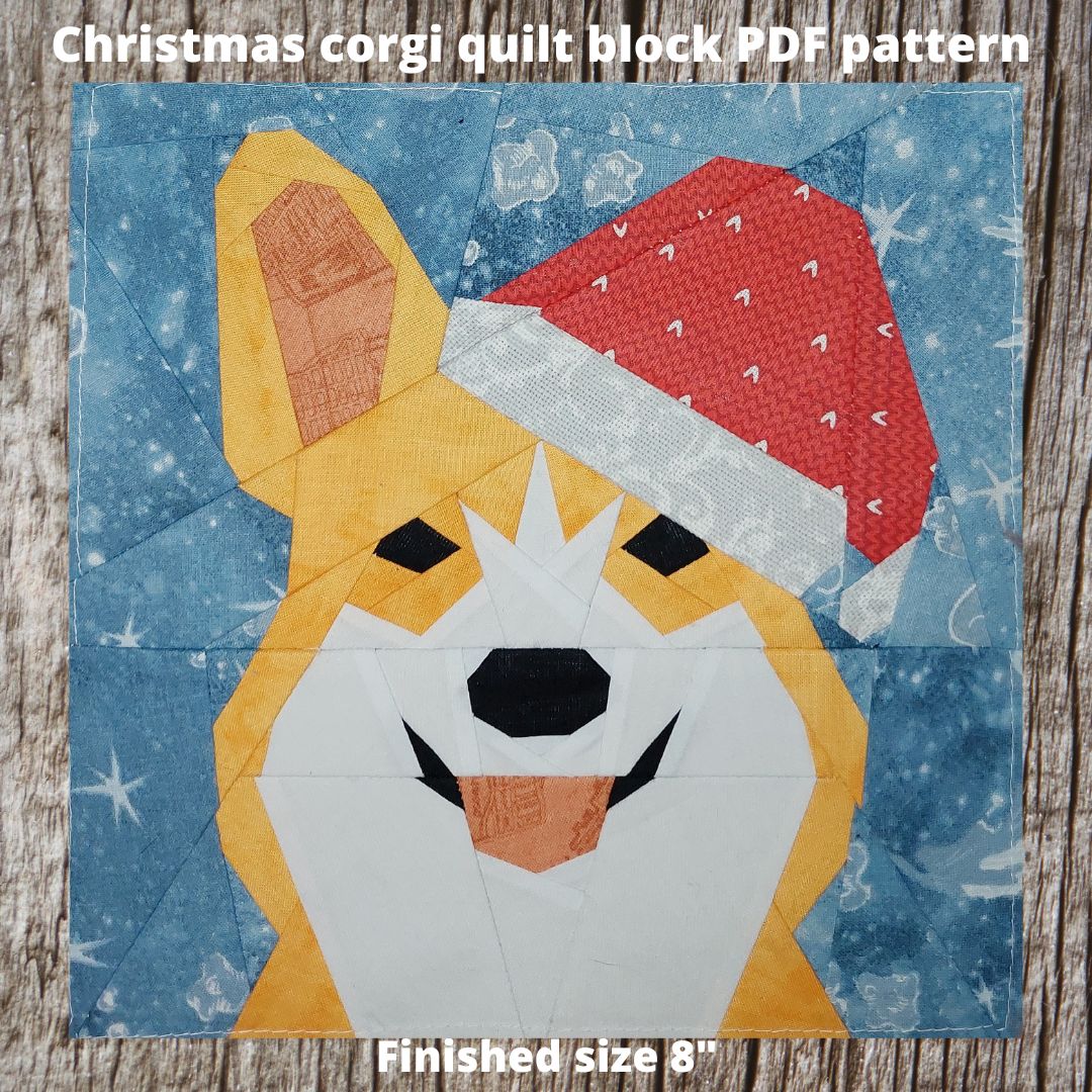 Christmas corgi quilt block PDF Pattern 2 versions Paper Pie | Inspire ...