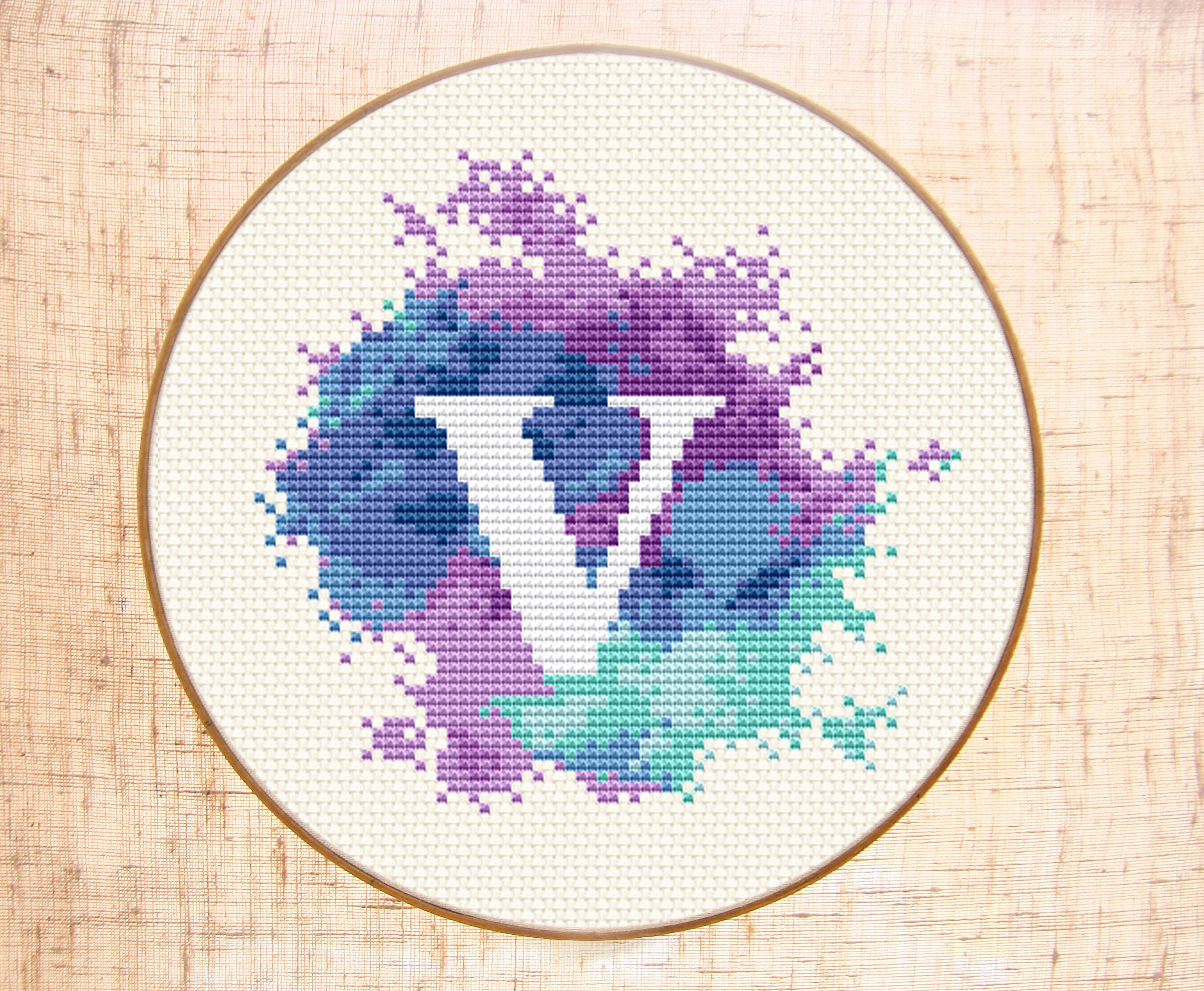 Letter V cross stitch pattern Modern cross stitch Watercolor | Inspire ...