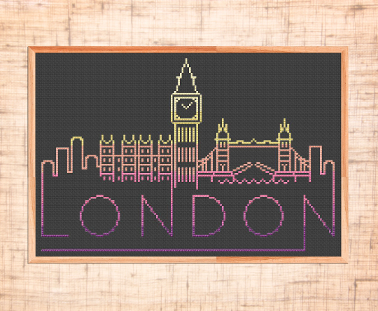 London cross stitch pattern Modern cross stitch City England | Inspire ...