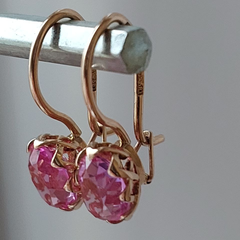 Vintage Graceful 14K Original Earrings USSR 583 Rose Gold wi | Inspire ...