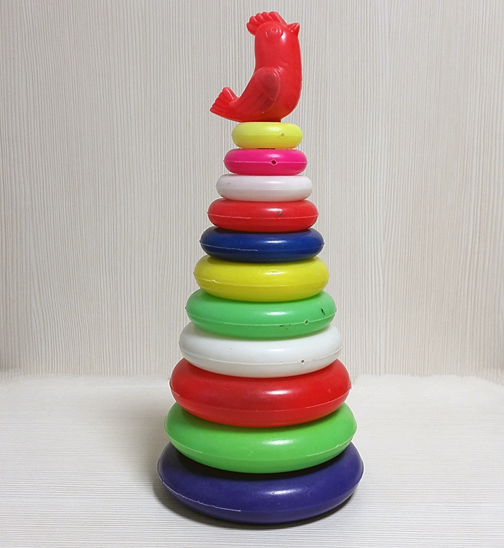 Soviet Vintage toy Tower of the rings. Big Color Pyramid - Inspire Uplift