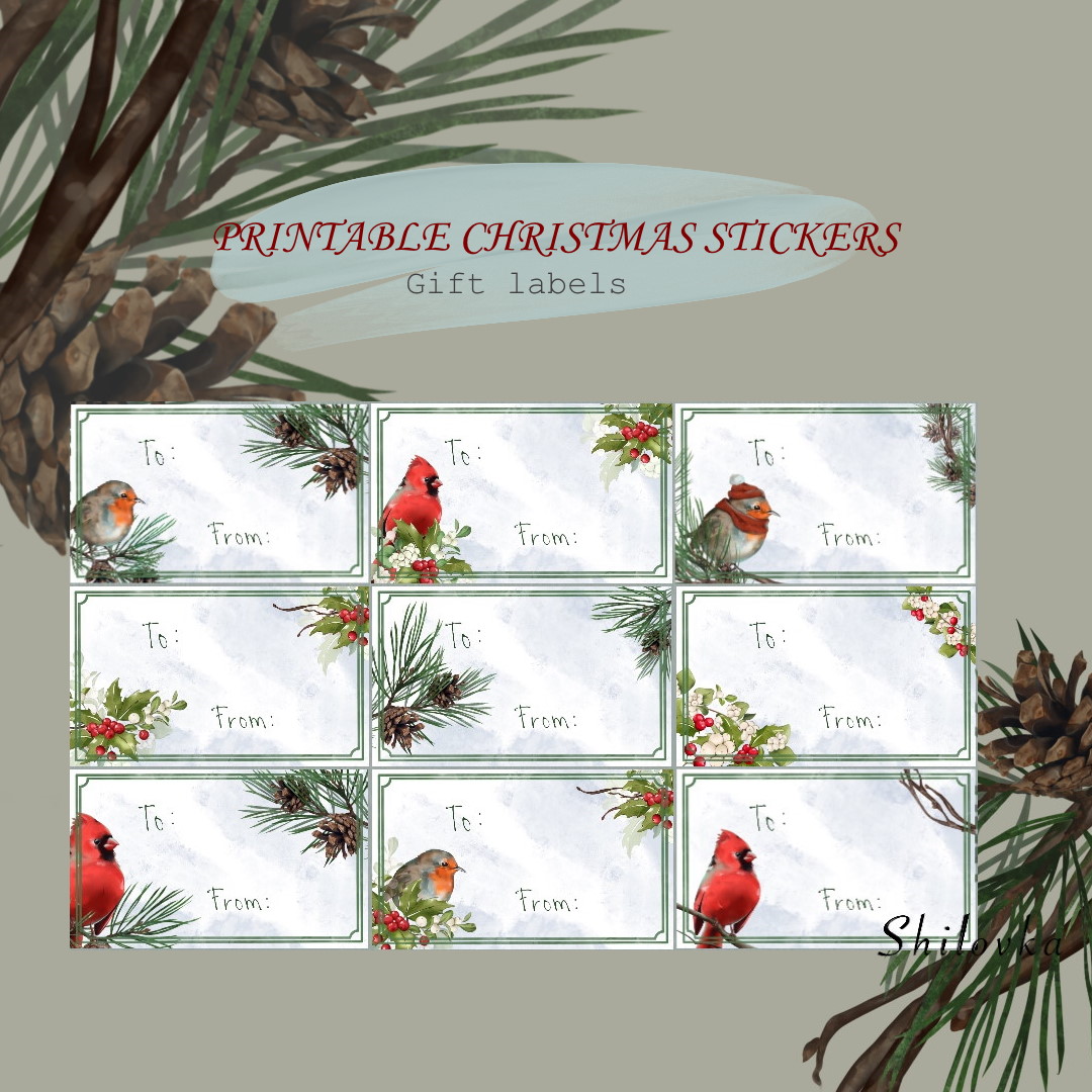 Printable Christmas stickers-gift labels | Inspire Uplift