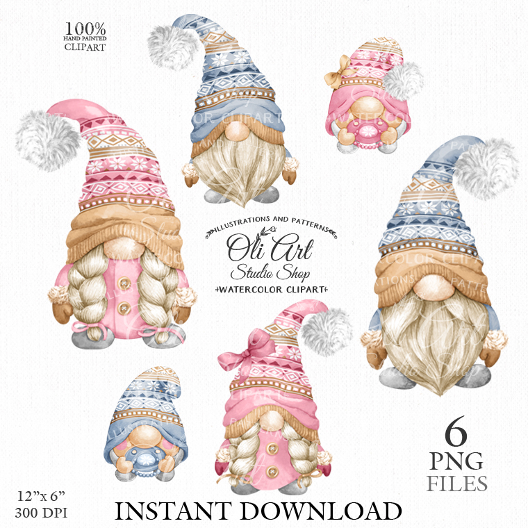 Winter Family of Gnom Clip Art. Christmas, Xmas. Dad, Mom, B | Inspire ...