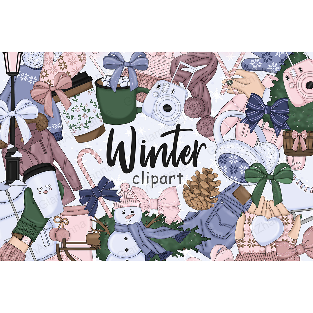 Winter Clipart Bundle | Christmas Illustrations For Stickers - Inspire ...