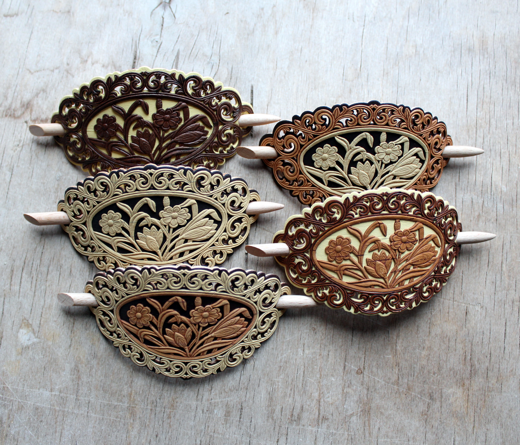 Wood hair pin, hair stick, Birch bark hairpin - Inspire Uplift