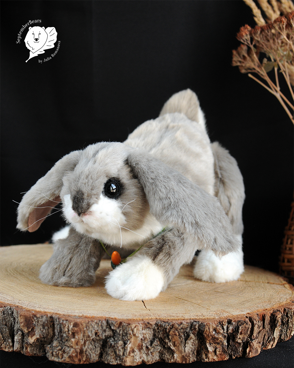 realistic toy grey rabbit pet portrait | Inspire Uplift