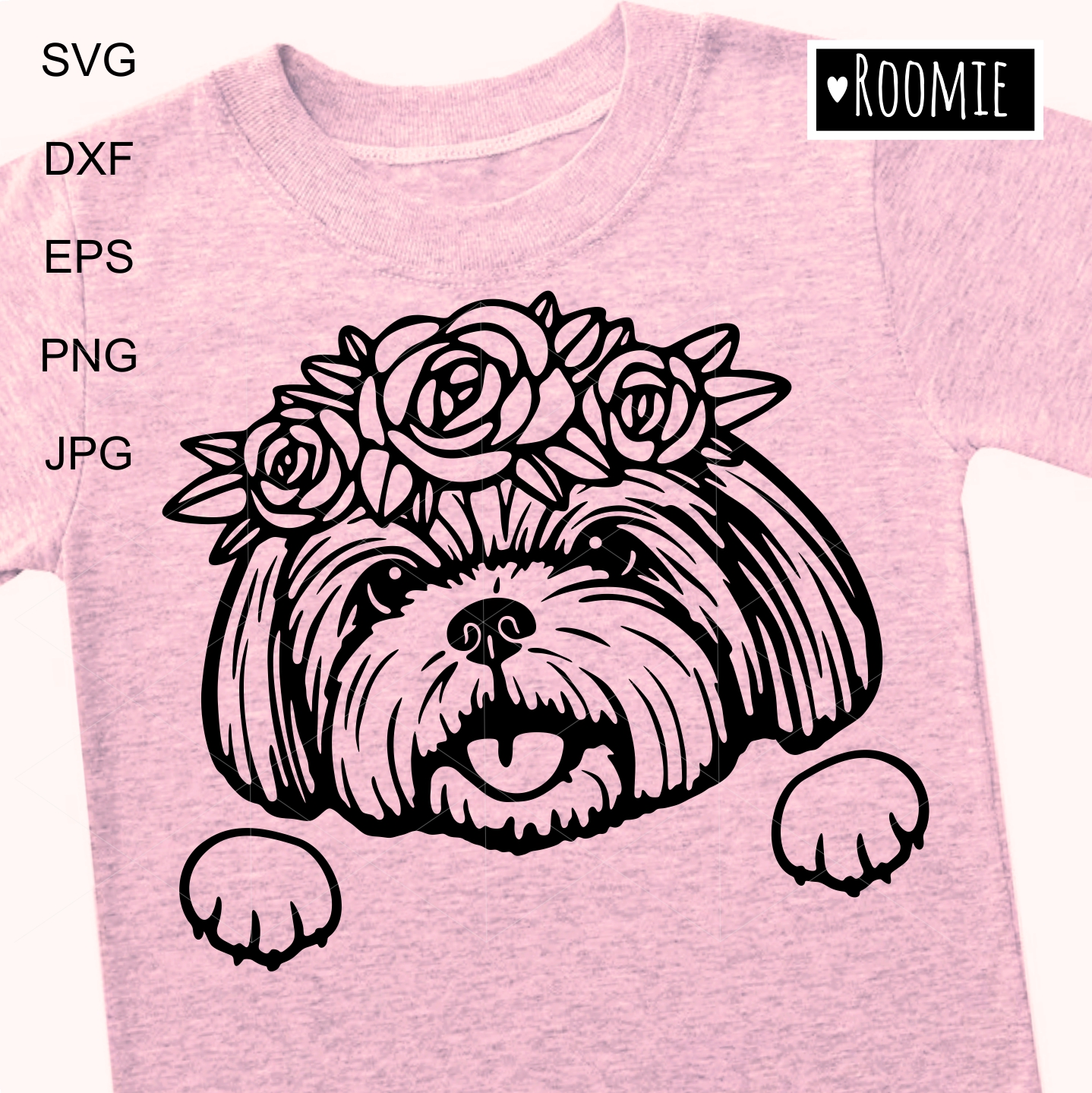 Shih Tzu with flowers svg for Cricut, Peeking dog, Shih Tzu | Inspire ...