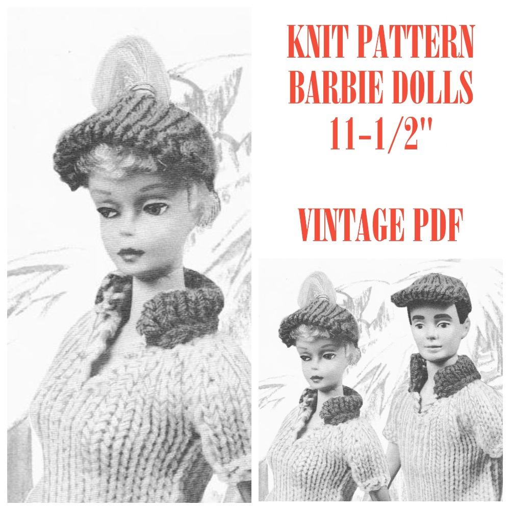 Digital | Vintage Barbie Knitting Pattern | Knitting Pattern | Inspire ...