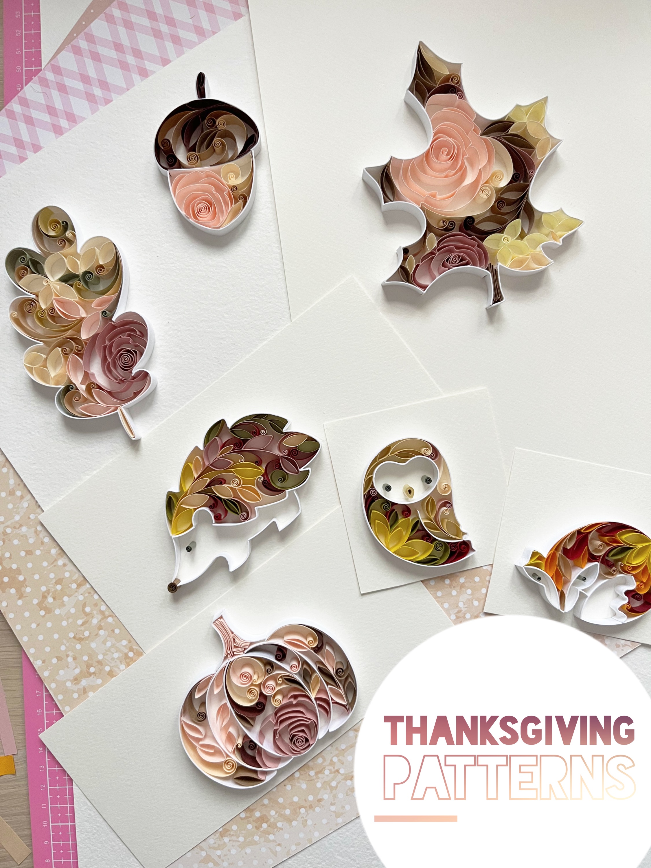 Set of patterns for Quilling - Thanksgiving templates - Aut | Inspire ...
