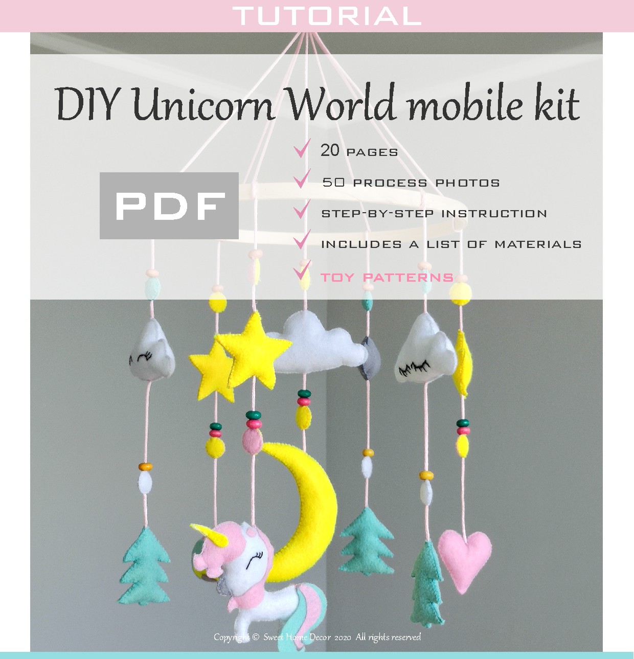 Diy Baby mobile. Crib Baby mobile nursery decor unicorn worl | Inspire ...