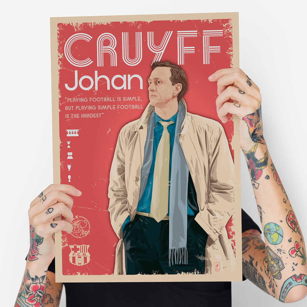 Poster Johan Cruijff | DIGITAL DOWNLOAD | football decor | | Inspire Uplift