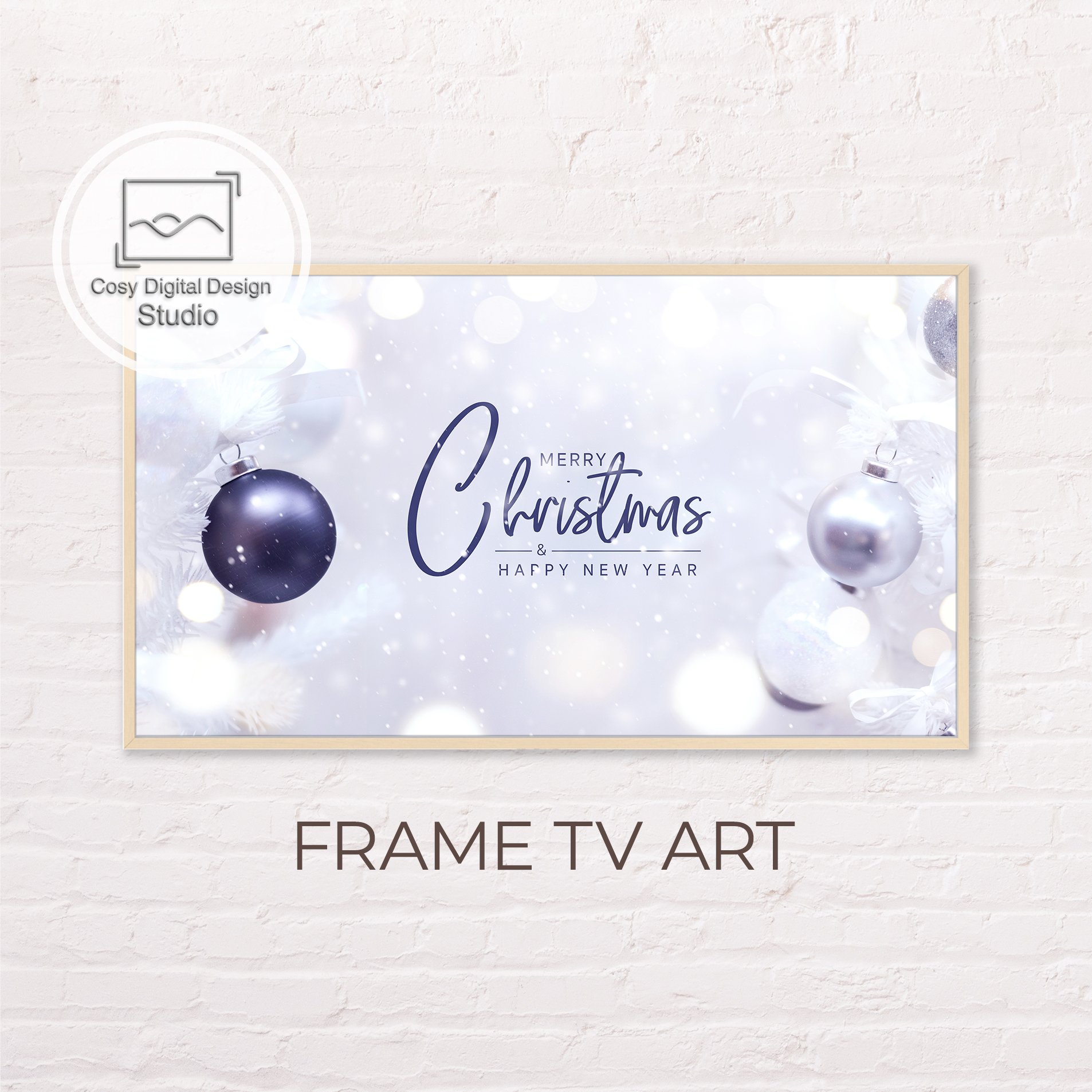Samsung Frame TV Art | 4k Merry Christmas Cute Delicate Whit | Inspire ...