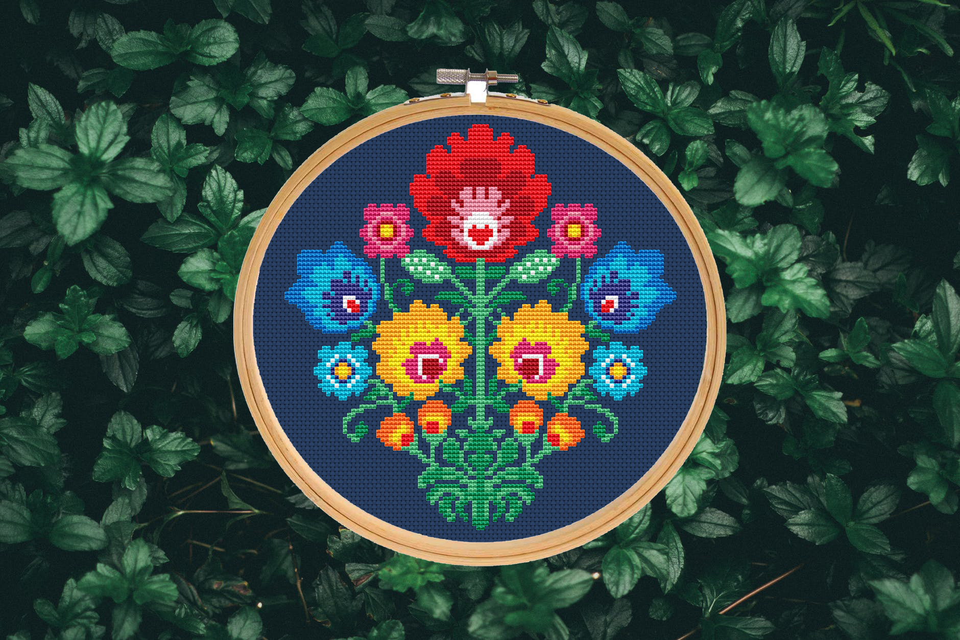boho cross stitch pattern PDF digital | Inspire Uplift