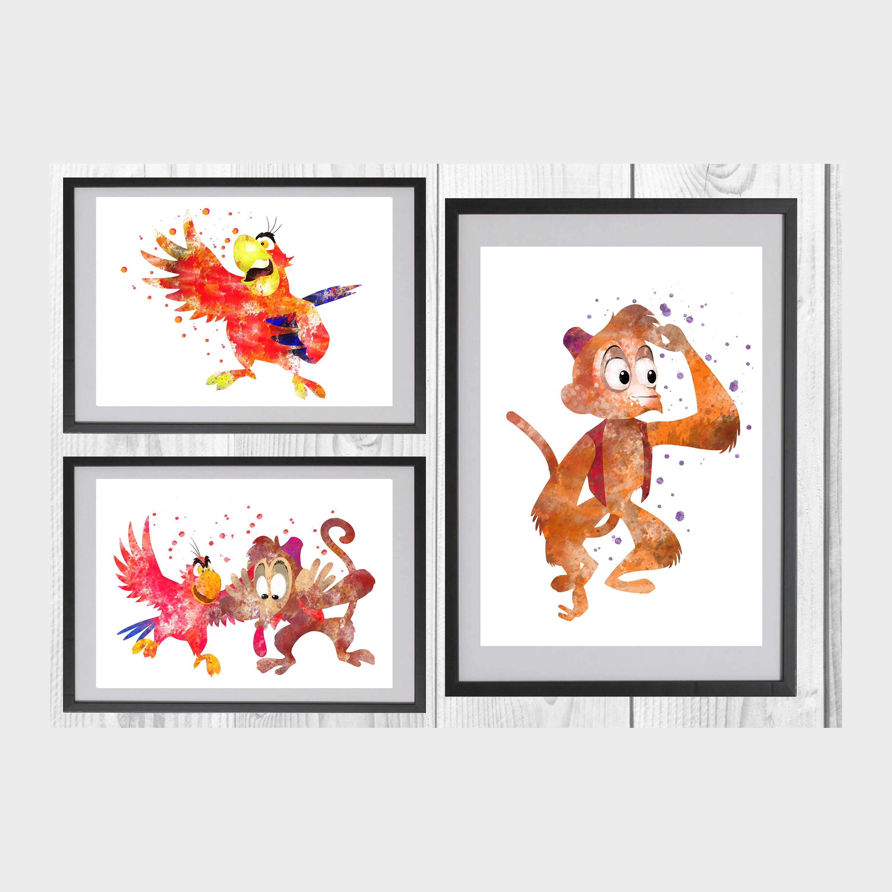 Iago Abu Aladdin Disney Set Art Print Digital Files decor nu | Inspire ...