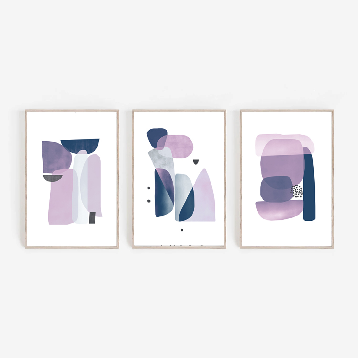 Abstract Printable Blue Wall Art Set Of 3 Prints Diy Home De - Inspire ...