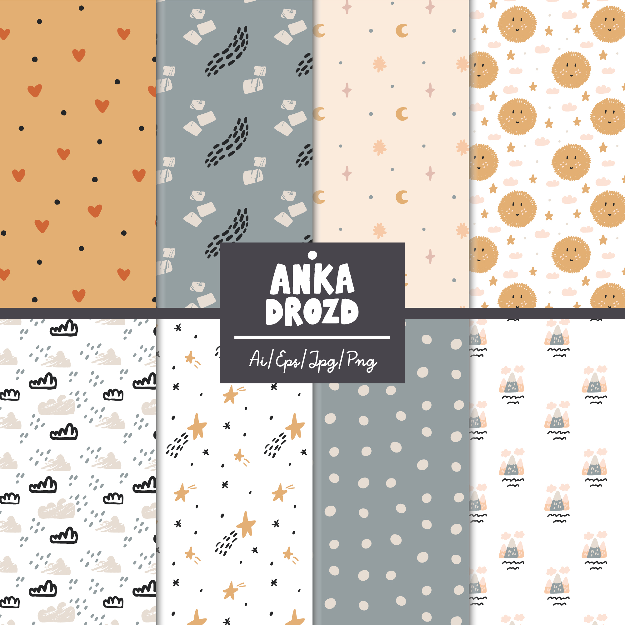 Boho baby kids pattern | Anka Drozd - Inspire Uplift