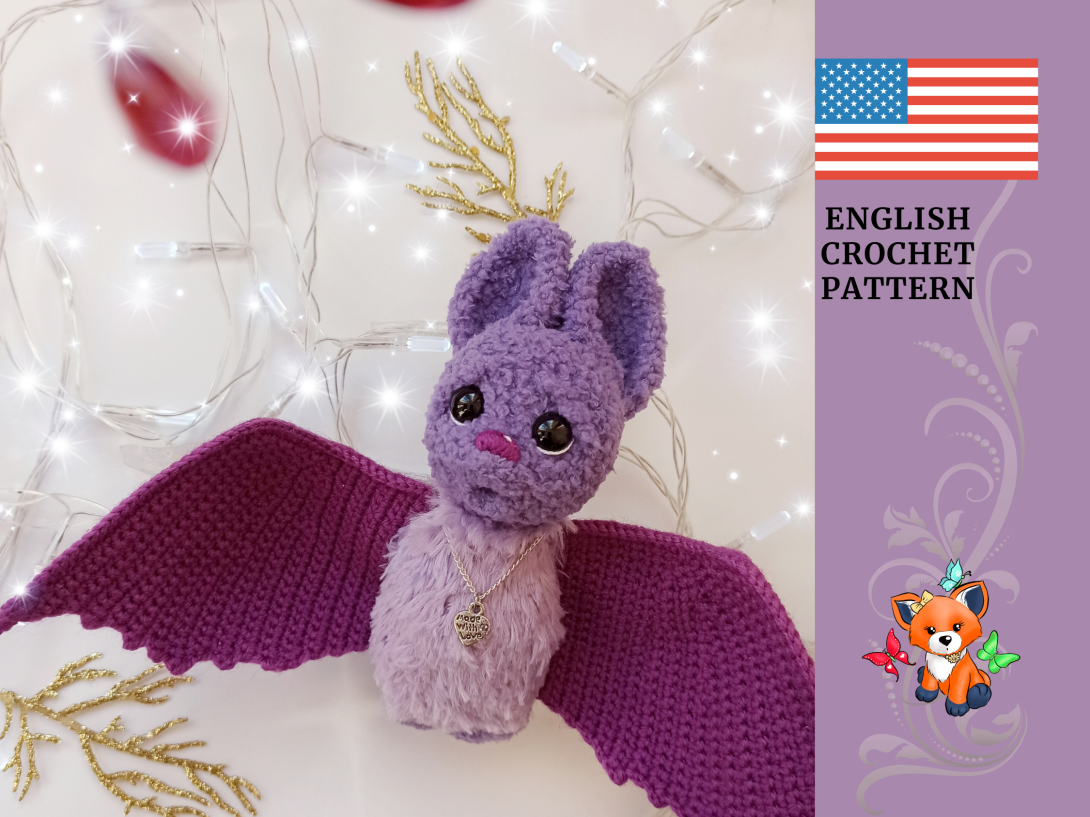 Crochet pattern cute bat / Diy interior realistic furry anim | Inspire ...