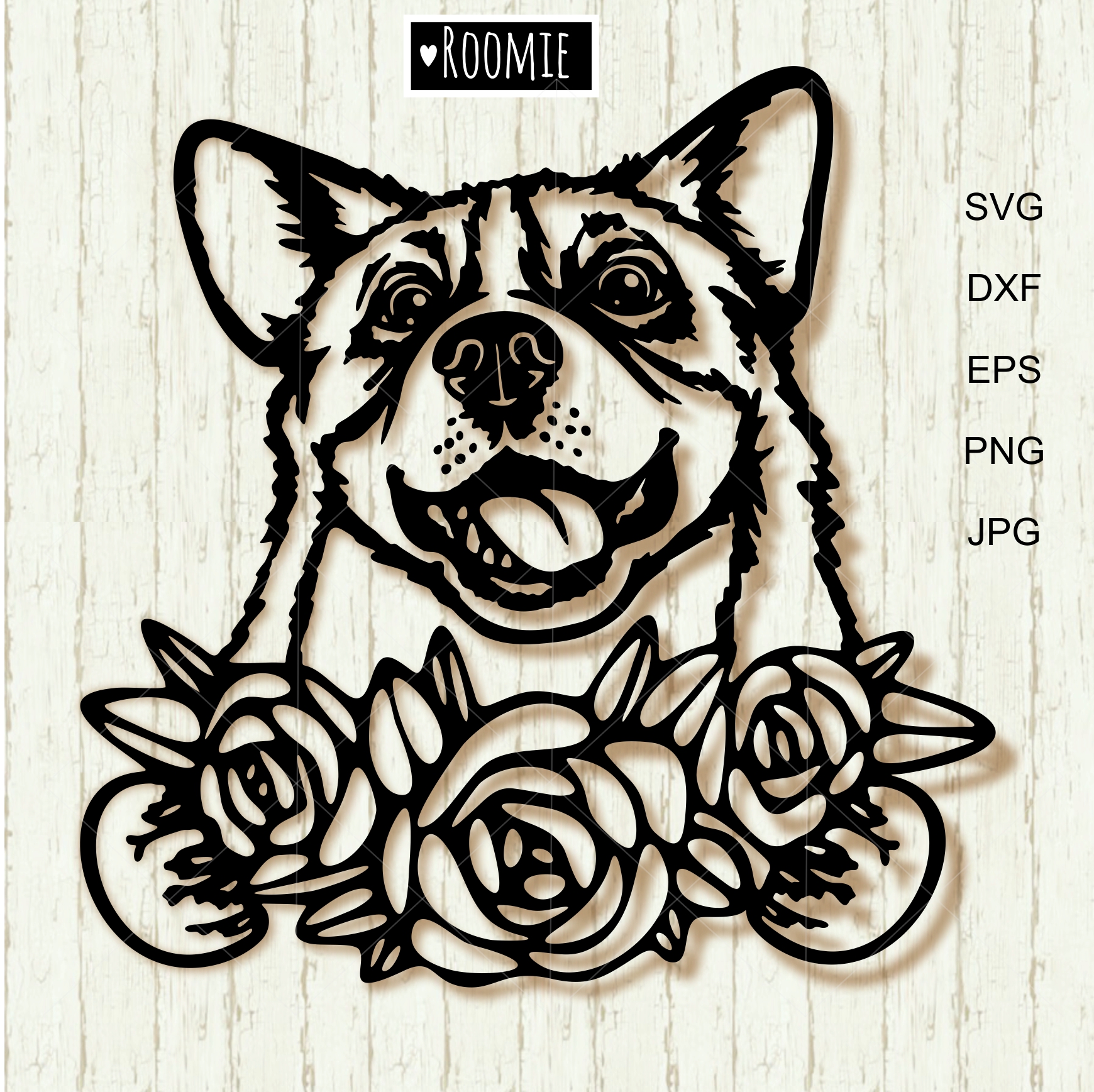Corgi with flowers svg for Cricut, Welsh Corgi Pembroke Shir | Inspire ...