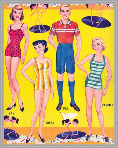 Digital - Vintage Paper Doll - 4 Paper Doll School Party - P | Inspire Uplift