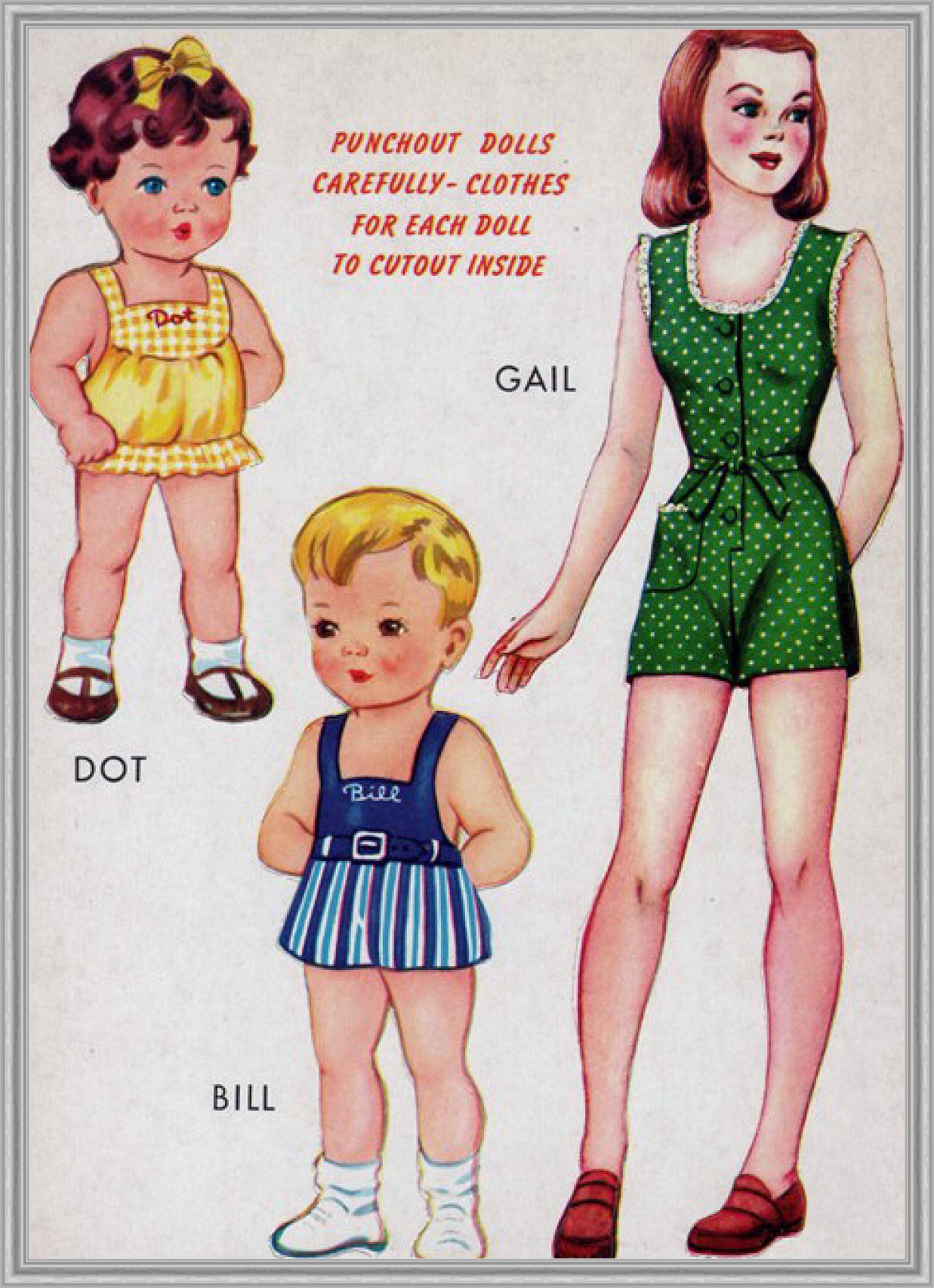 Digital - Vintage Paper Doll - 3 Paper Doll - PDF | Inspire Uplift