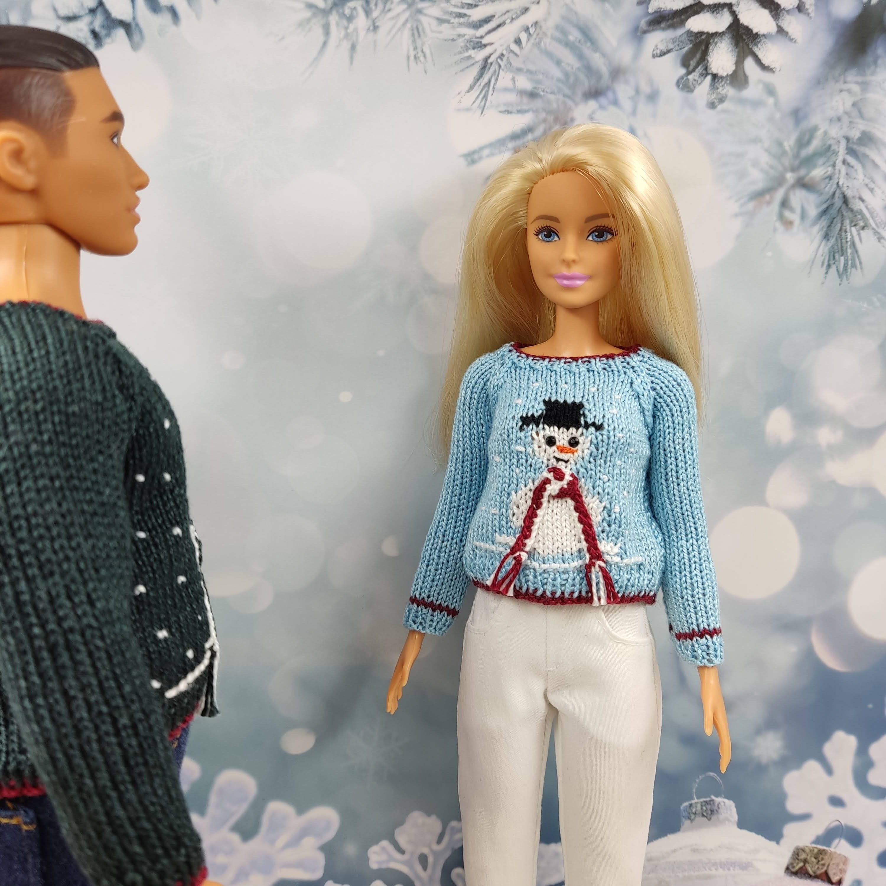 Barbie doll clothes snowman sweater | Inspire Uplift