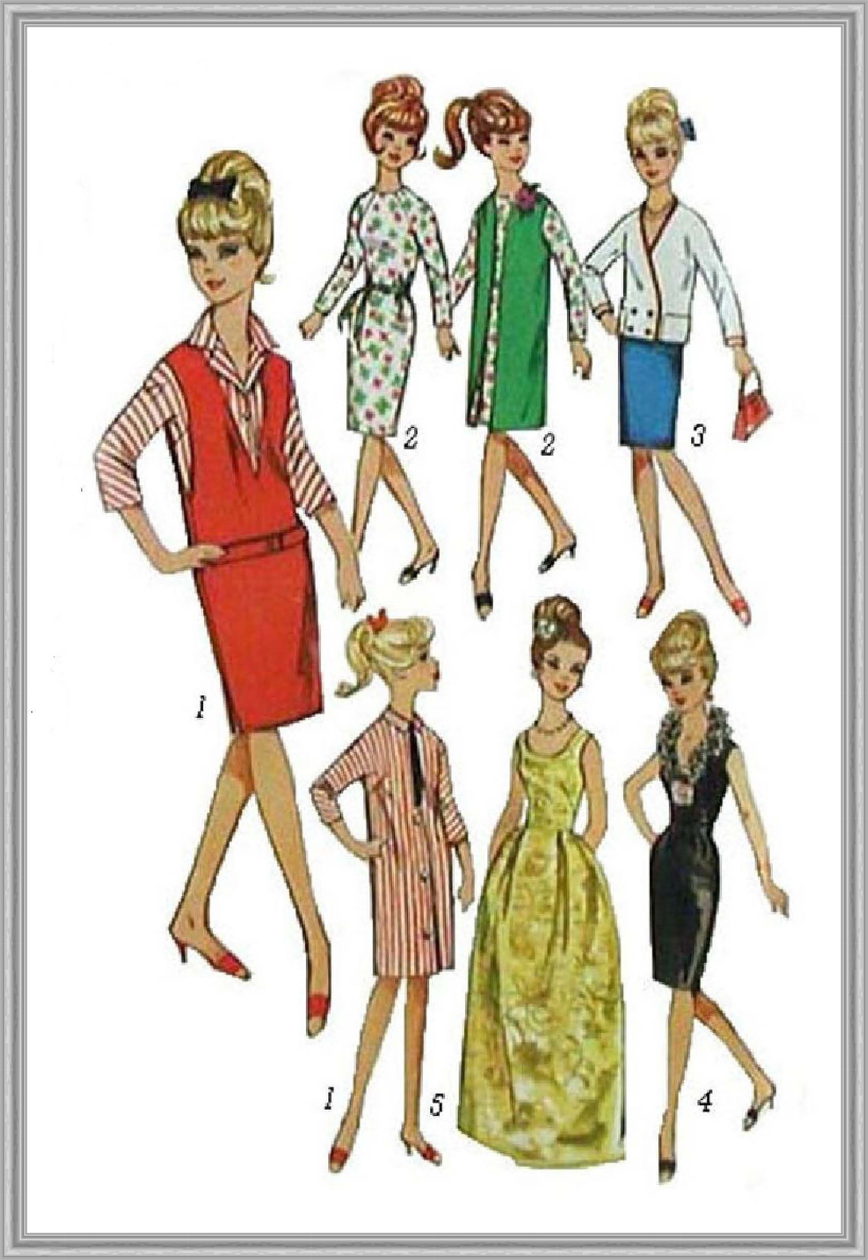 Digital - Vintage Barbie Sewing Pattern - Wardrobe Clothes f | Inspire ...