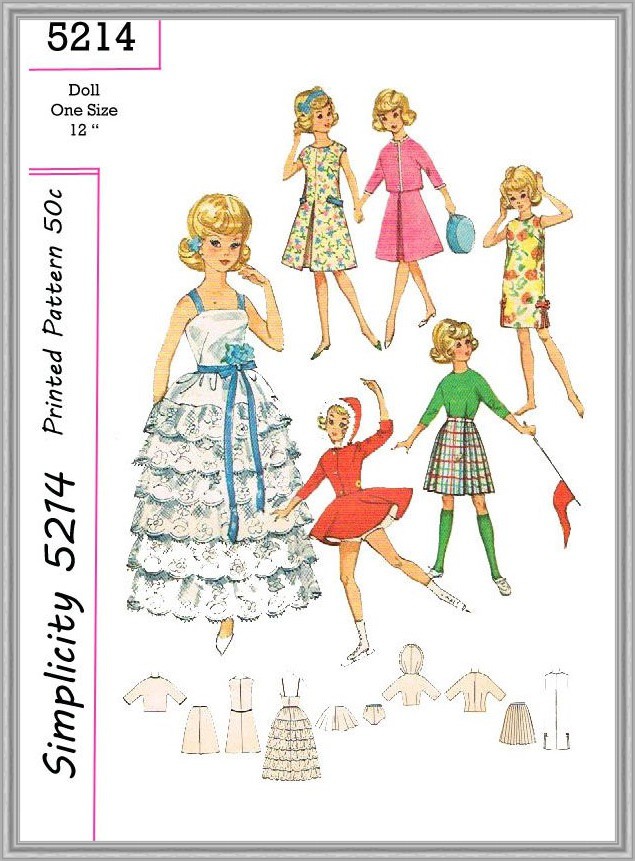 Digital - Vintage Dolls Sewing Pattern - Wardrobe Clothes fo | Inspire ...
