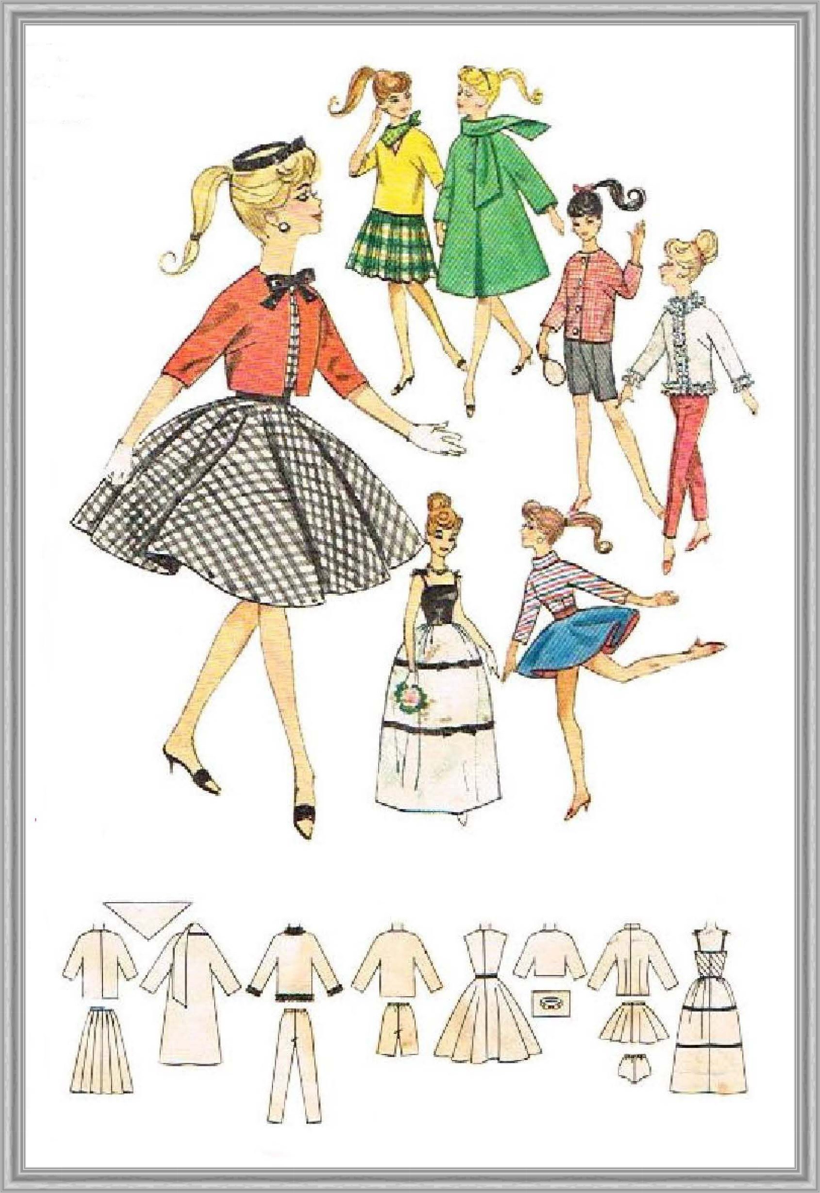 Digital - Vintage Barbie Sewing Pattern - Wardrobe Clothes f | Inspire ...