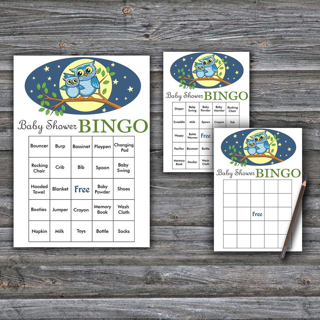 60 Cute Owl Baby Shower Bingo Cards,Owl Baby Shower Bingo Ga - Inspire ...