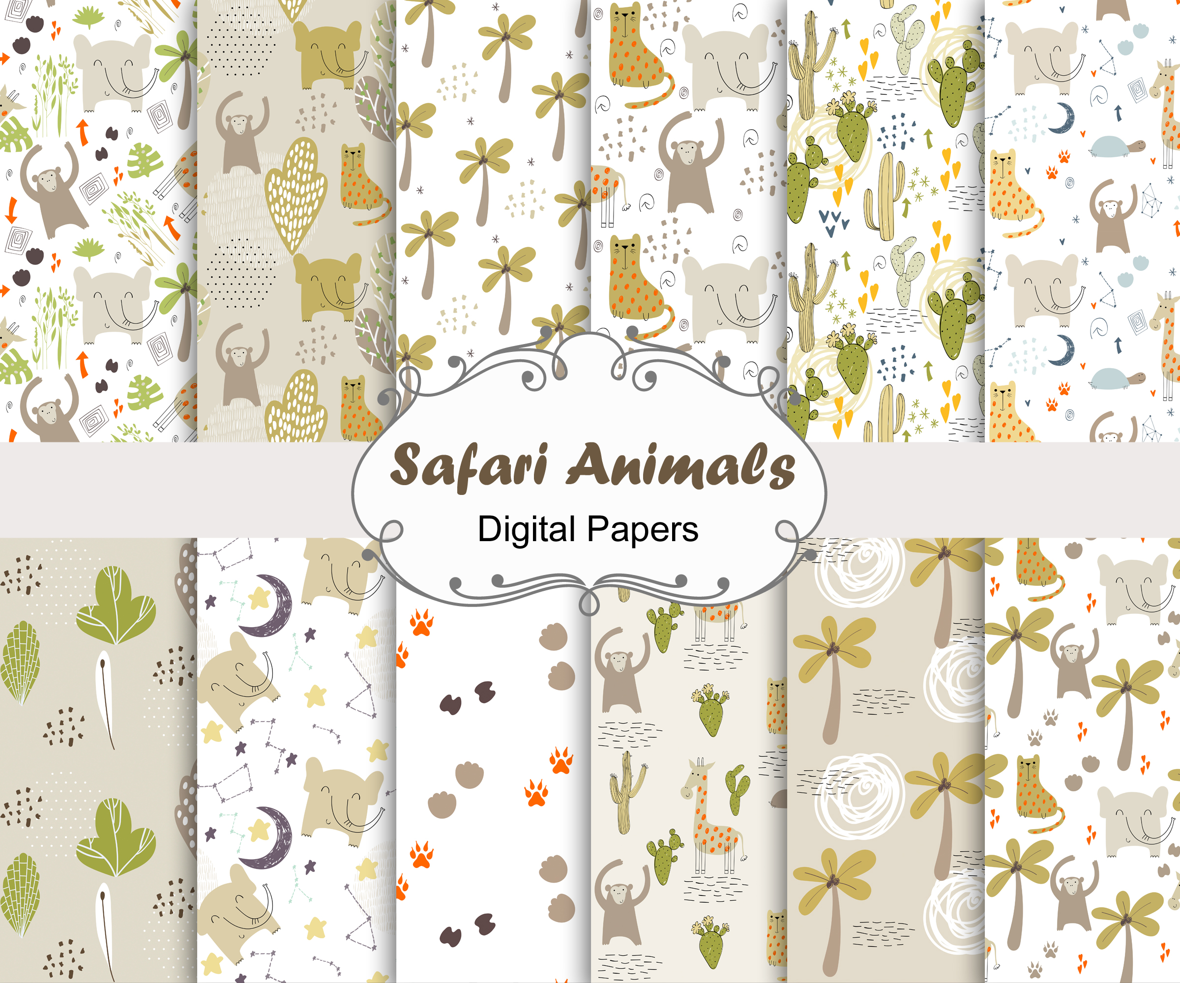 Safari Animals, seamless patterns. | Inspire Uplift