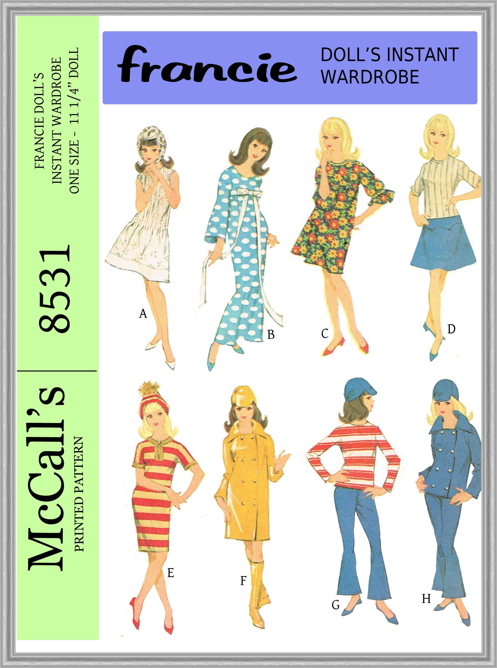 Digital - Vintage Francie Sewing Pattern - Wardrobe Clothes | Inspire ...