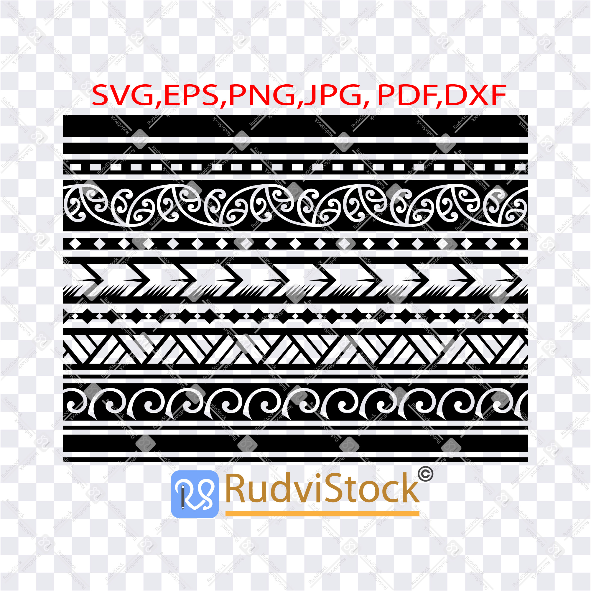 Polynesian border tribal tattoo design - Inspire Uplift