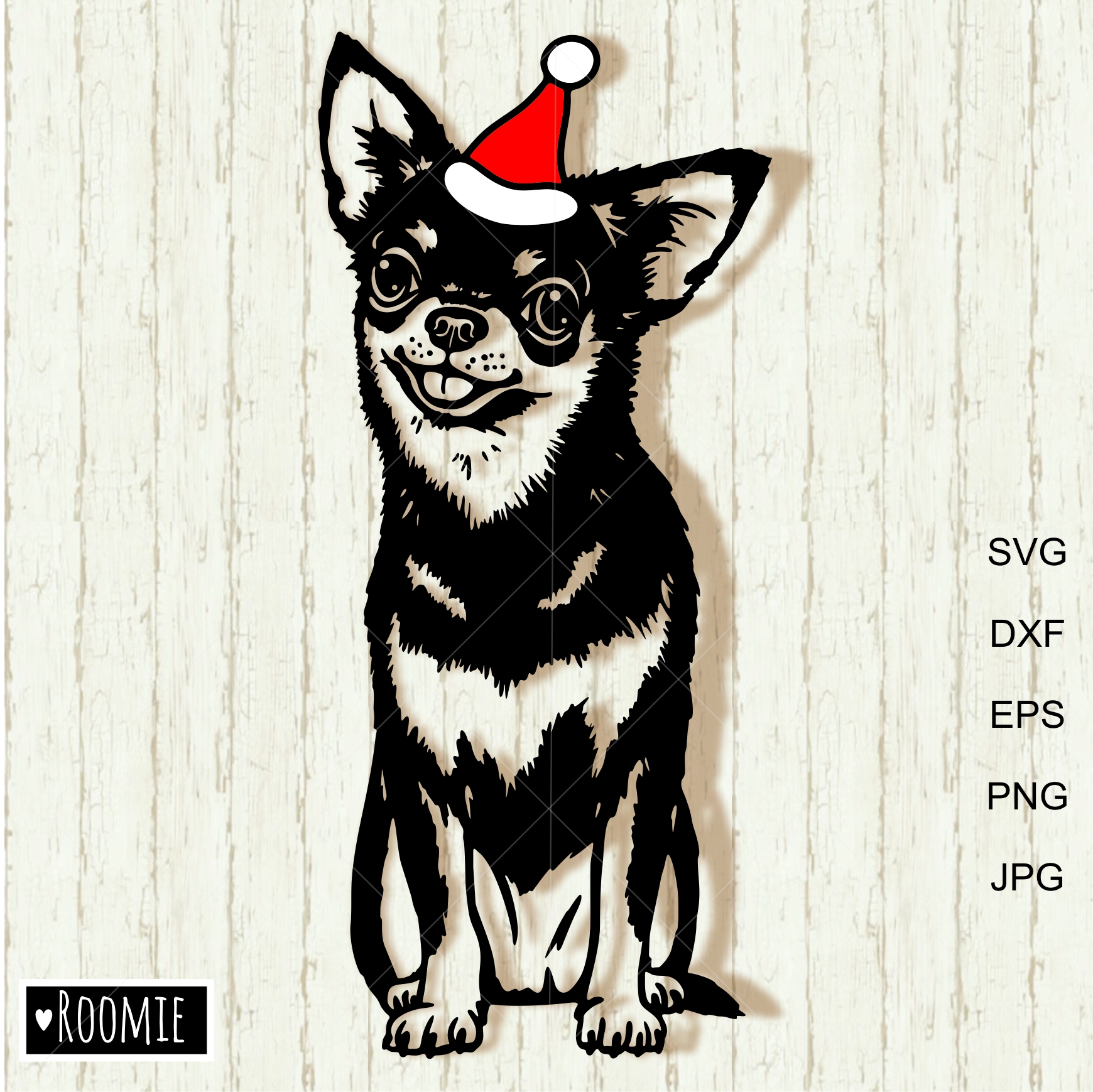 Christmas Chihuahua With Santa Hat Shirt Design SVG, Dog Las | Inspire ...
