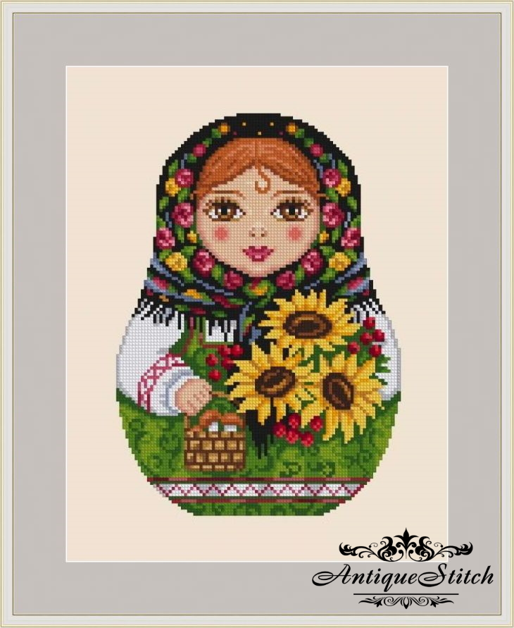 Matryoshka Autumn Cross Stitch Pattern PDF Seasons | Inspire Uplift