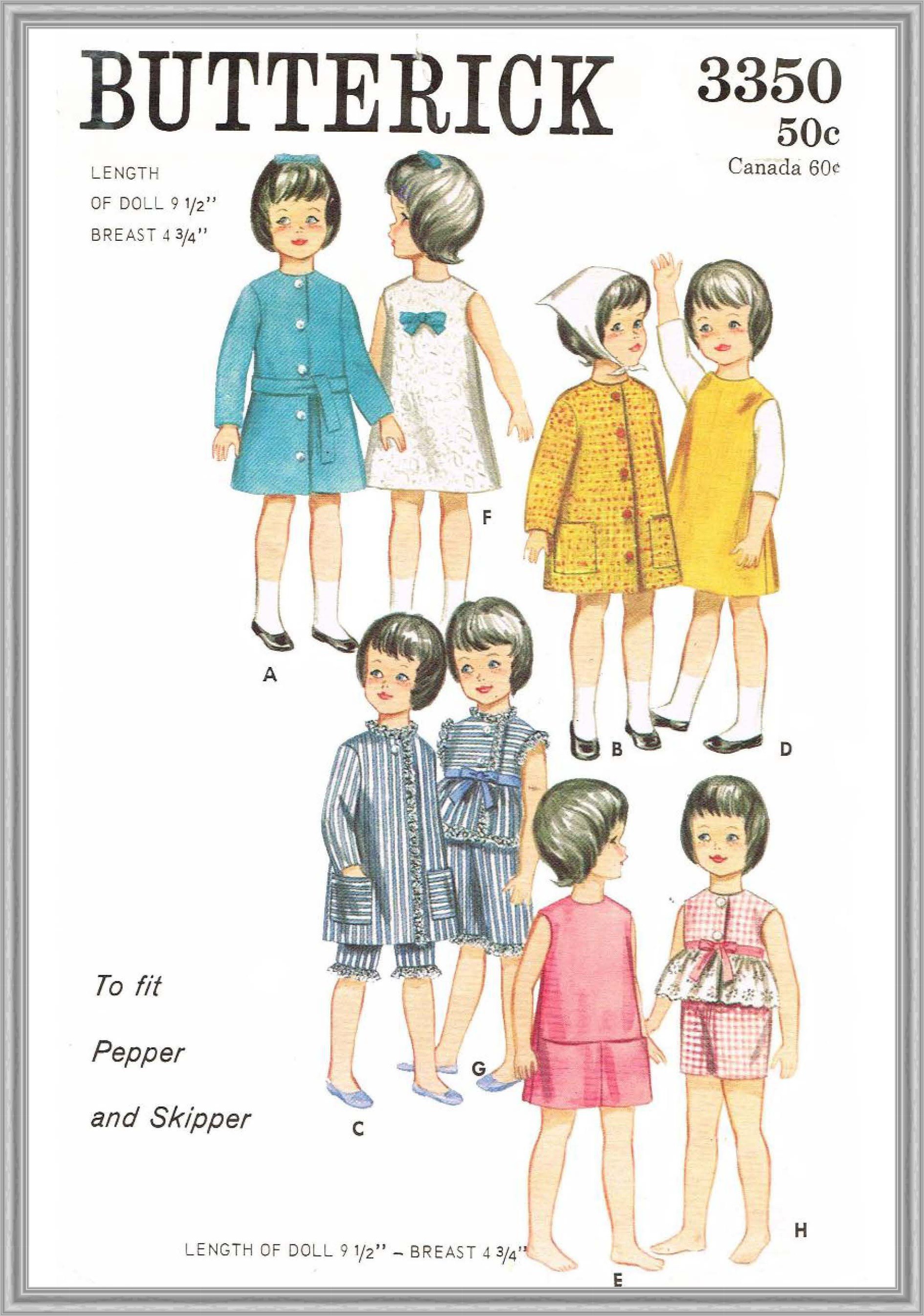 Digital - Vintage Dolls Sewing Pattern - Wardrobe Clothes fo | Inspire ...