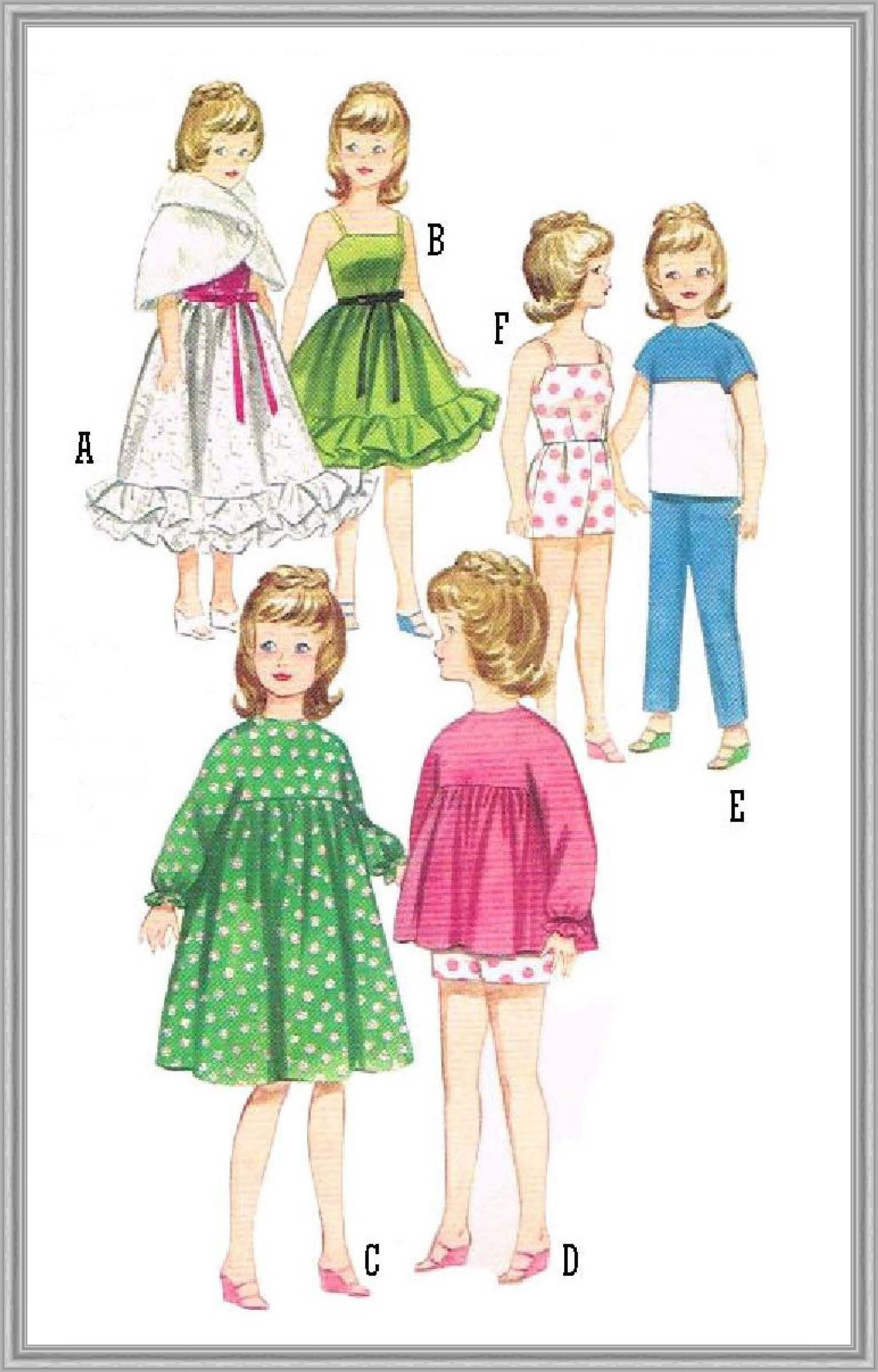 Digital - Vintage Dolls Sewing Pattern - Wardrobe Clothes fo | Inspire ...