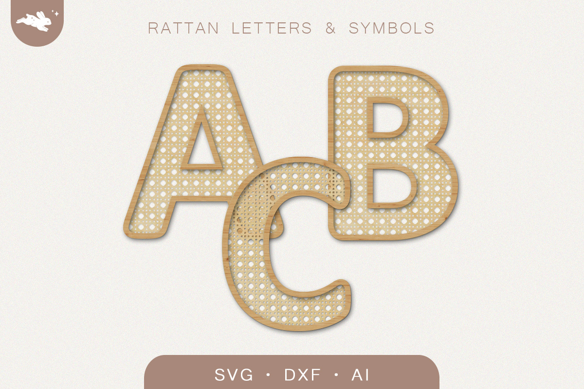 Rattan letters SVG, Monogram Alphabet and Symbols SVG - Inspire Uplift