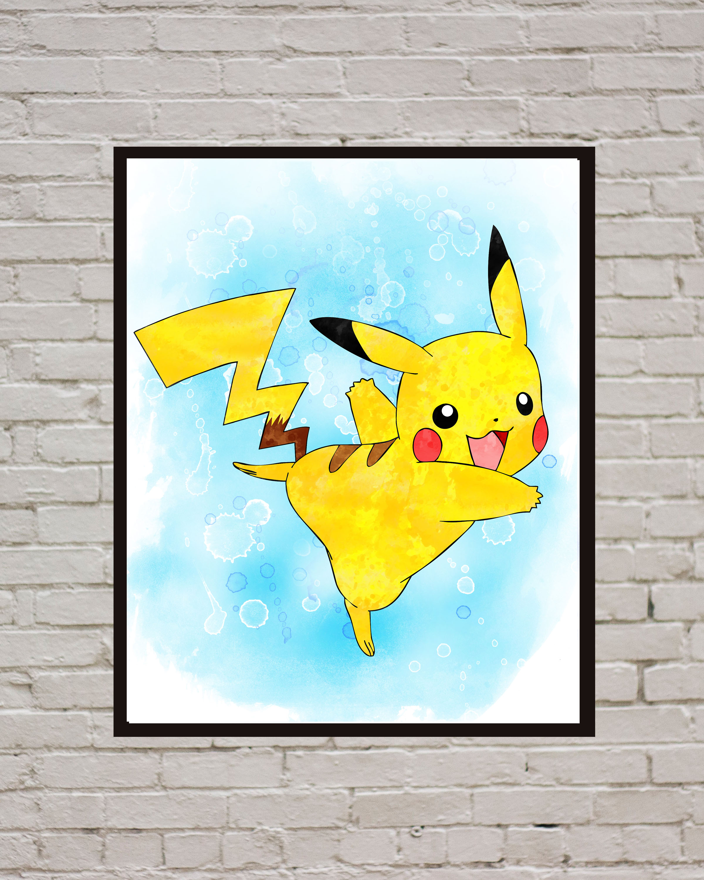 Pikachu Art Print Digital Files decor nursery room watercolo | Inspire ...