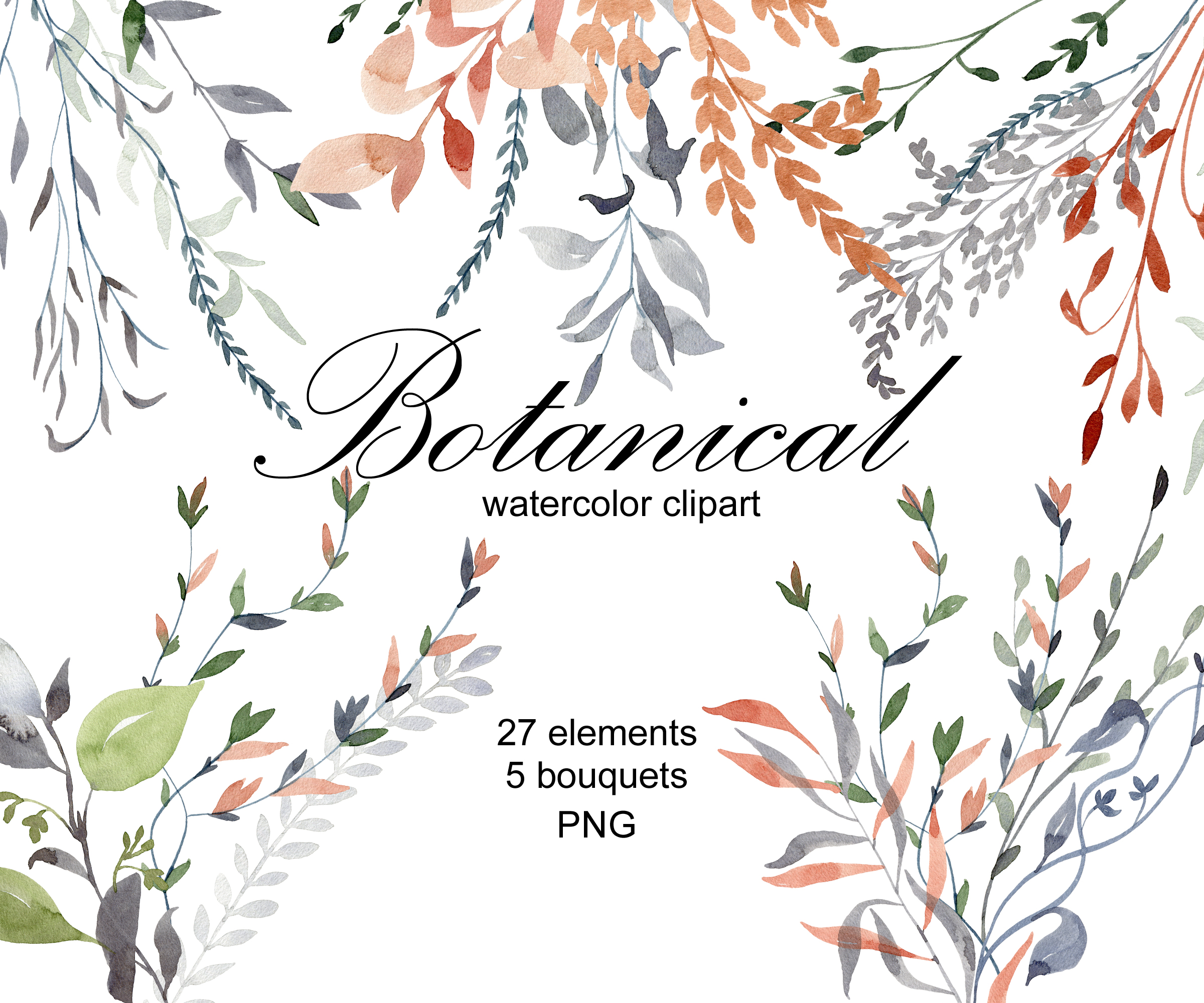 Watercolor botanical clipart. | Inspire Uplift