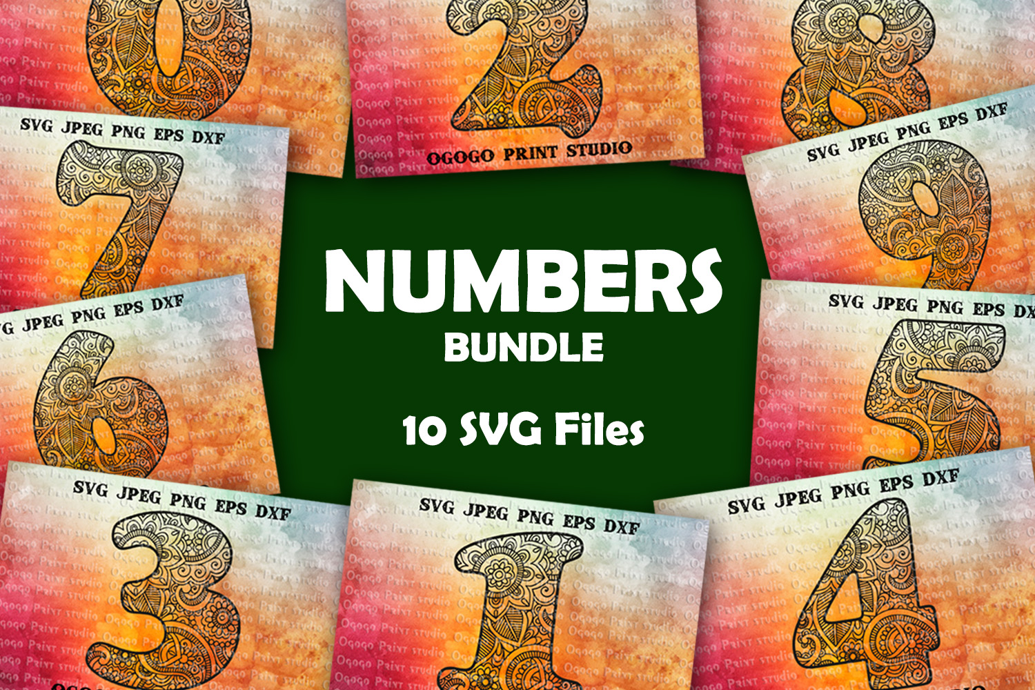Numbers Svg BUNDLE, Number svg, Mandala svg, Floral font | Inspire Uplift