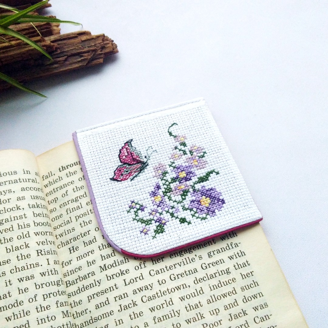 Personalized bookmark with flowers and butterfly, Hand embro - Inspire ...
