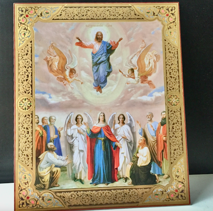Ascension of Jesus | Lithography print on wood | Silver and | Inspire ...