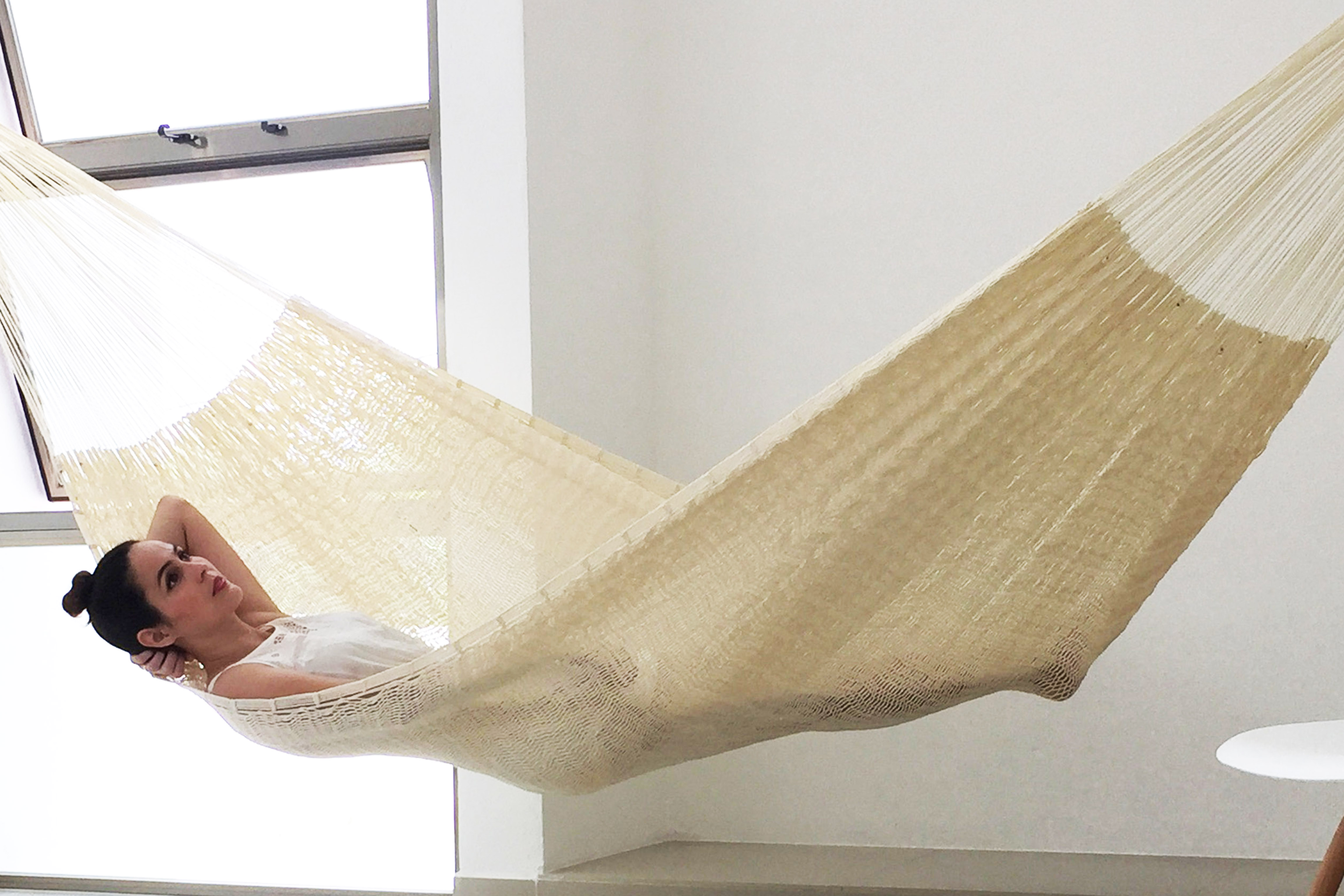 Natural - Mayan Hammock Hand Made - Thick Nylon Thread - Inspire Uplift