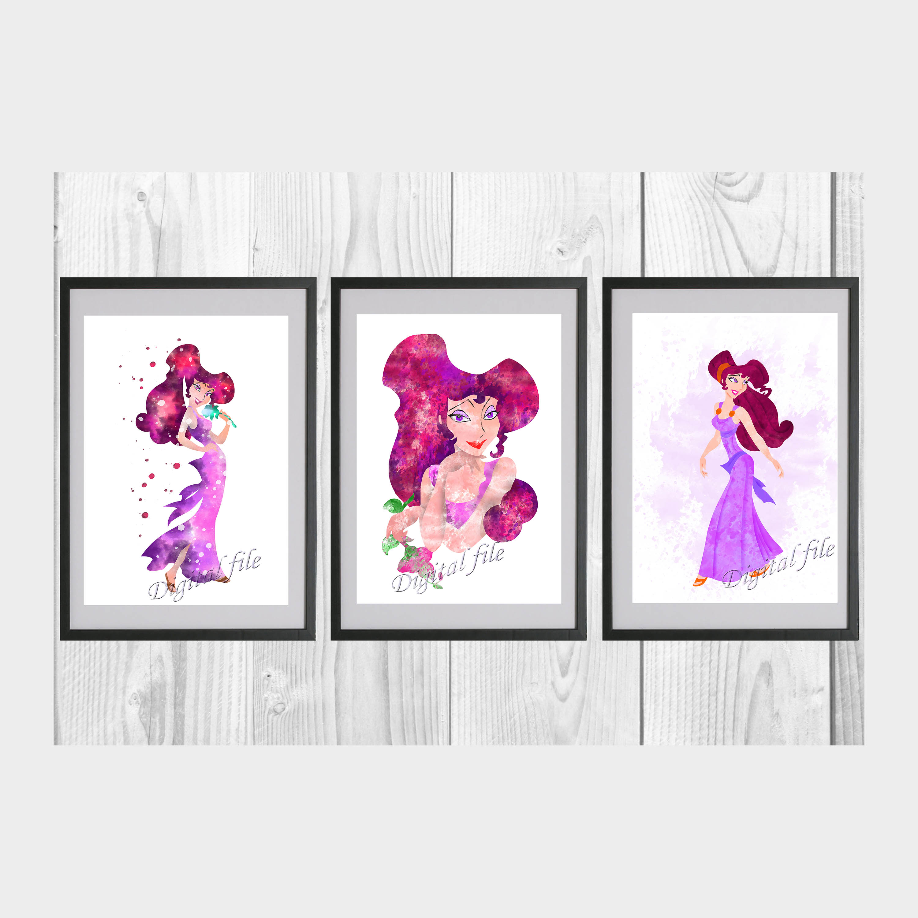 Megara Hercules Set Disney Art Print Digital Files decor nur | Inspire ...