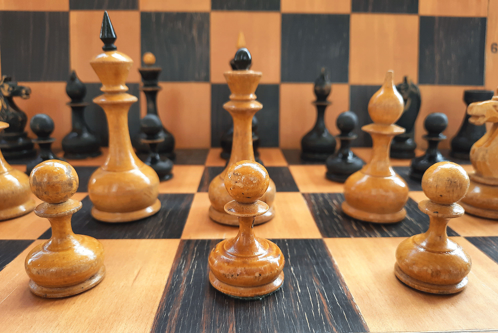 Antique old Soviet chess pieces set 1950s - vintage wooden b | Inspire ...